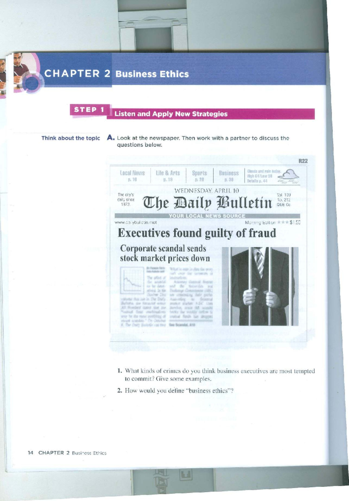 CHAPTER 2 Business Ethics: Corporate Scandals and Accountability - Studocu