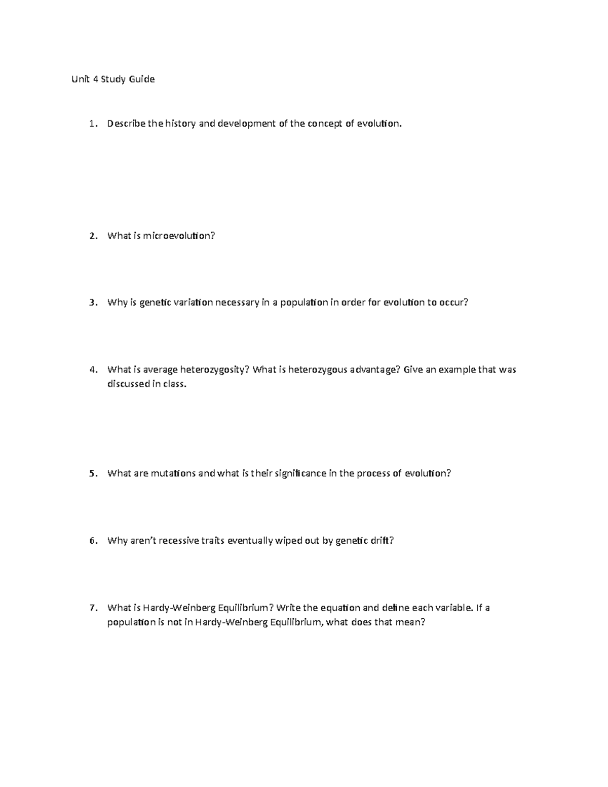 Unit 4 Study Guide - Unit 4 Study Guide 1. Describe the history and ...