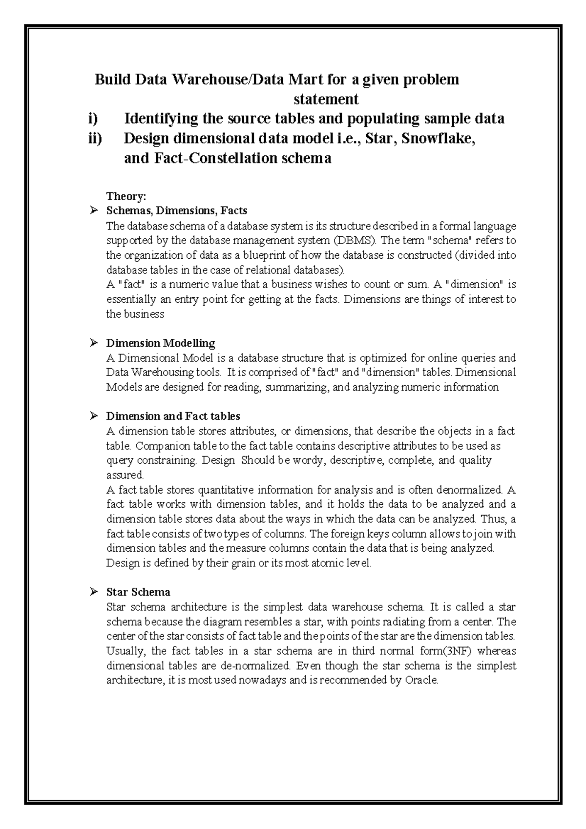 Data Warehouse/Data Mart Design with Star & Snowflake Schema - Lap3 ...