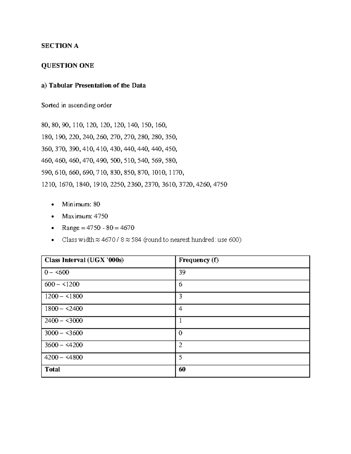 Business Statistics: Data Presentation and Analysis (BUS 101) - Studocu