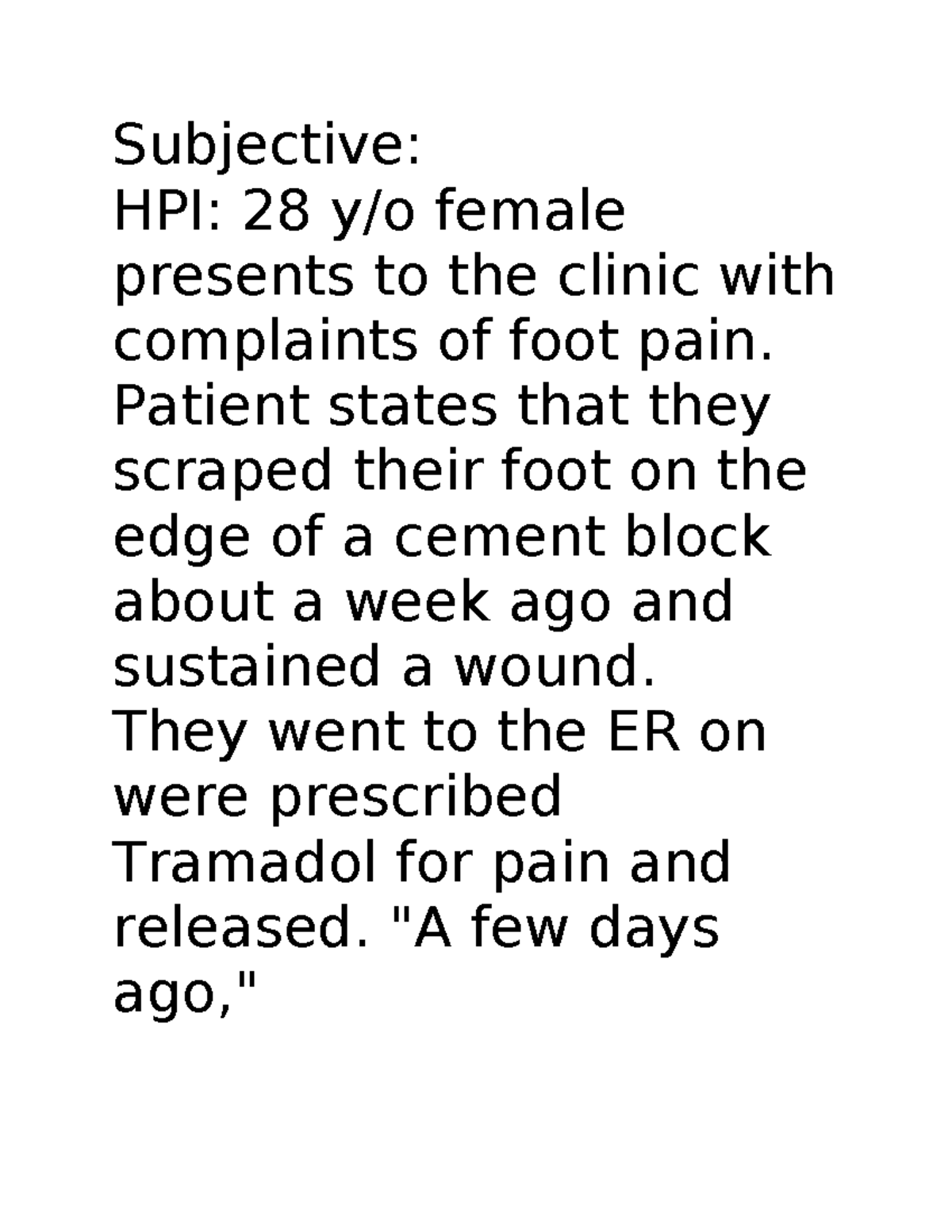 Tina Jones Foot Wound Assessment & Plan - Shadow Health Case Study ...