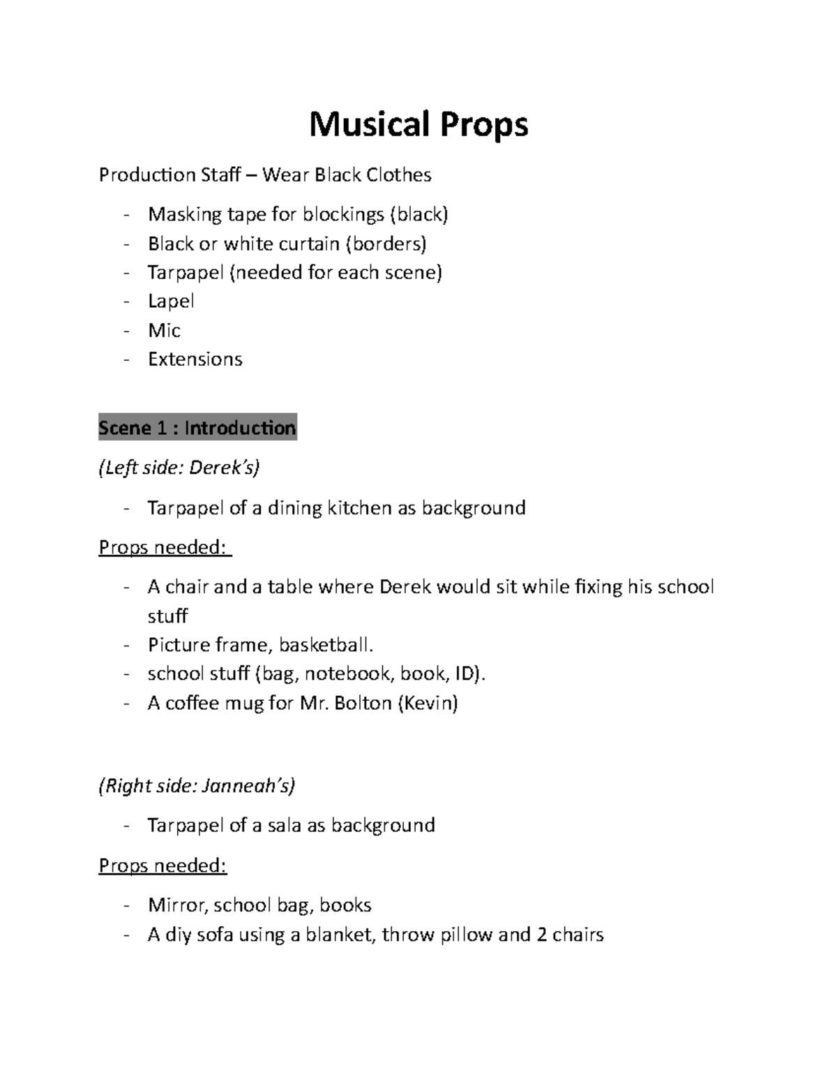 Musical Props - nothing - Musical Props Production Staff – Wear Black ...