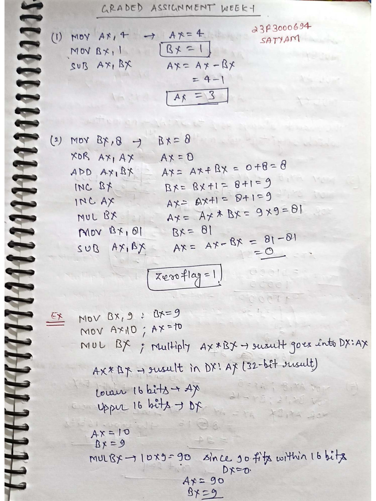 23F3000694 GA 1 CO - Assembly Language Graded Assignment Solution - Studocu