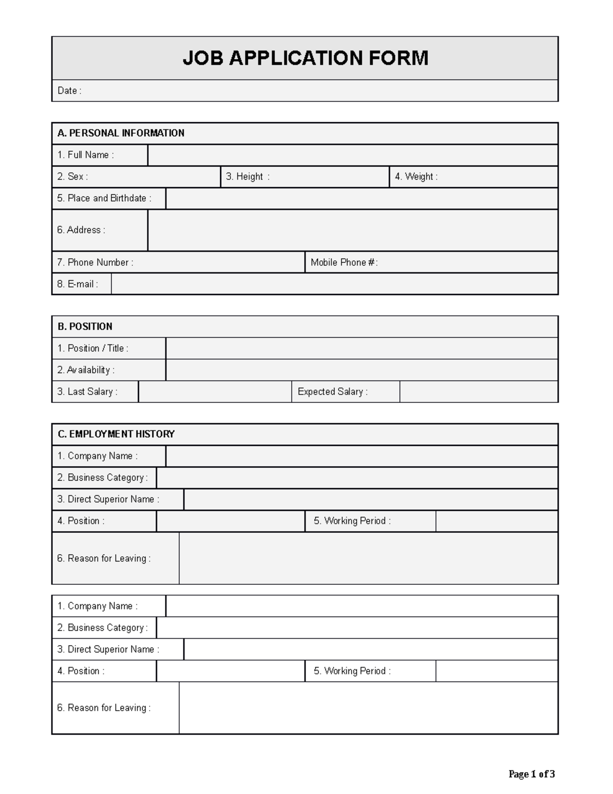 Job Application Form Template - Essential Info & Layout Guide - Studocu