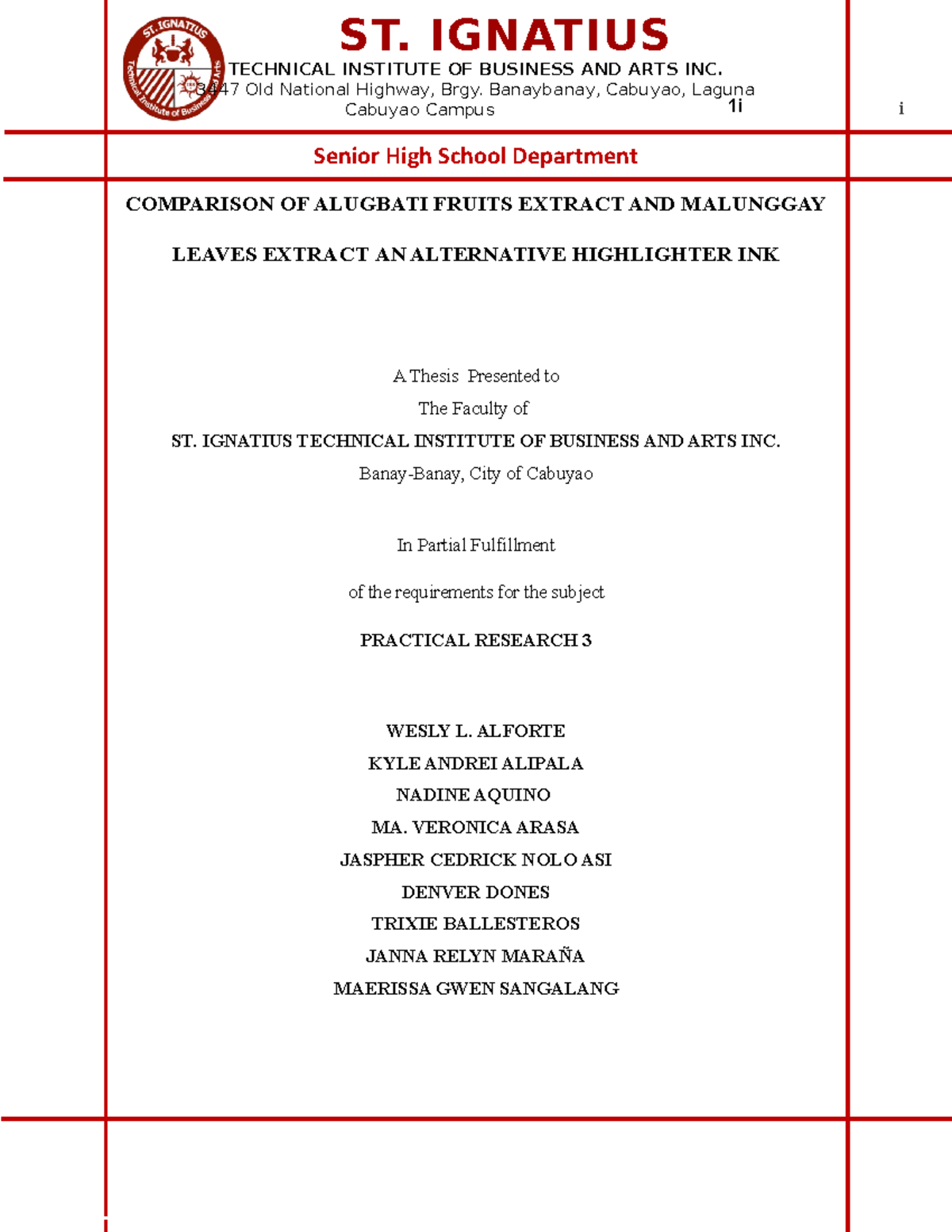 Group 4 PR3 Final Paper - Alugbati & Malunggay Extracts as Alternative ...