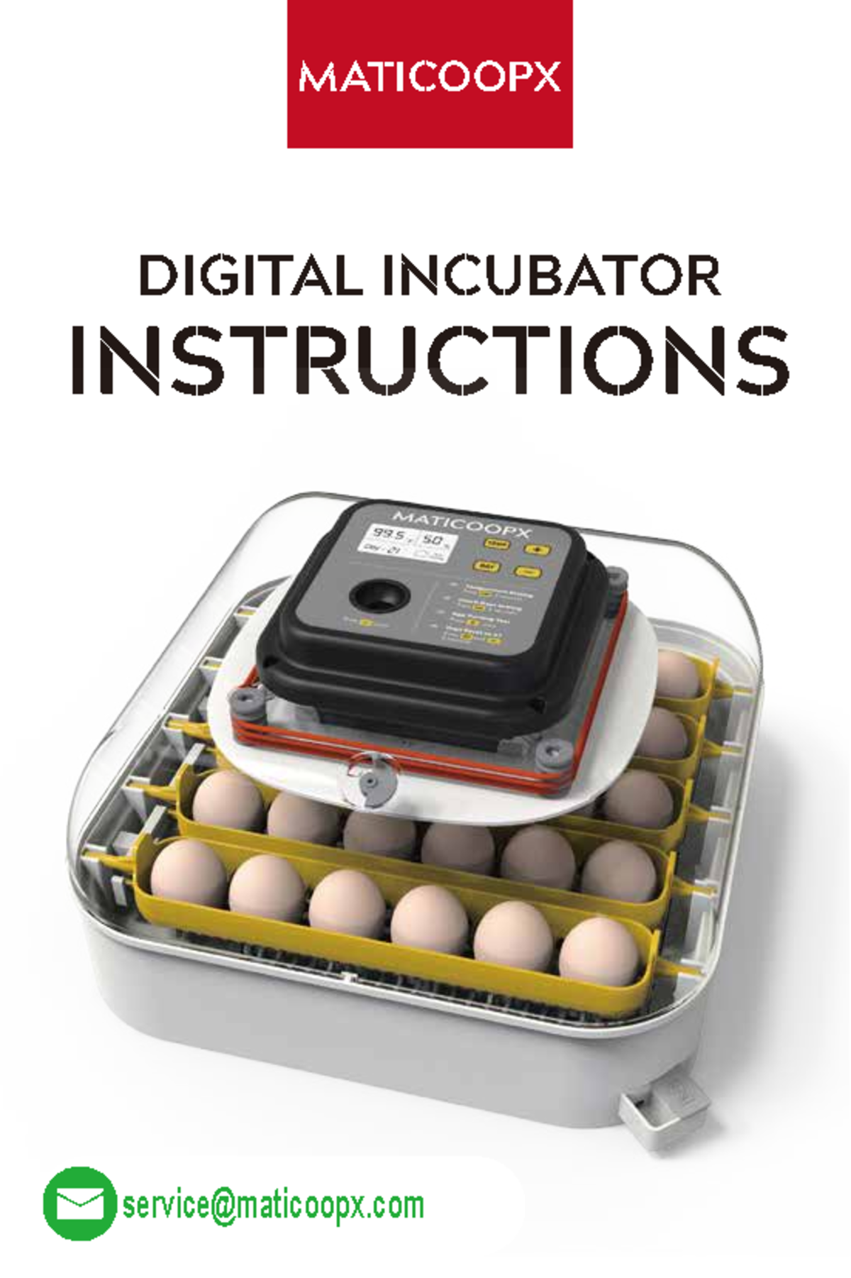 MATICOOPX Digital Incubator Operation Manual and Setup Guide - Studocu