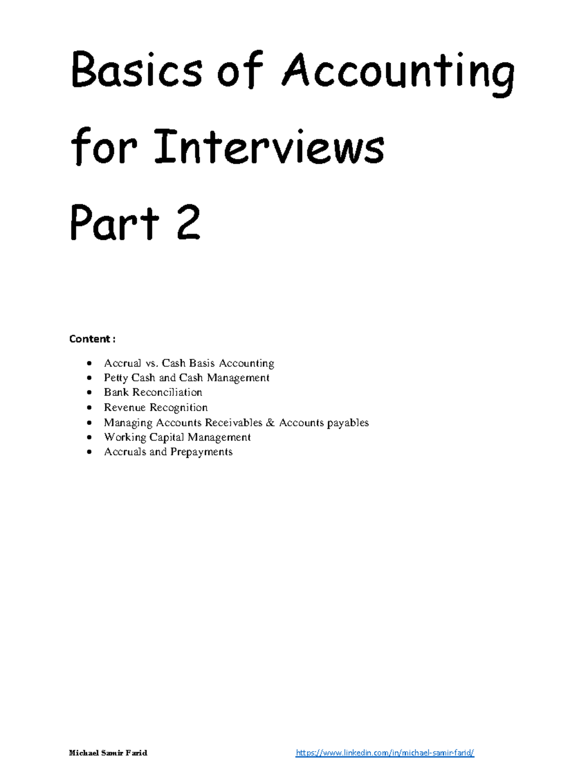 Accounting Interviews Basics: Key Concepts & Strategies (Part 2) - Studocu