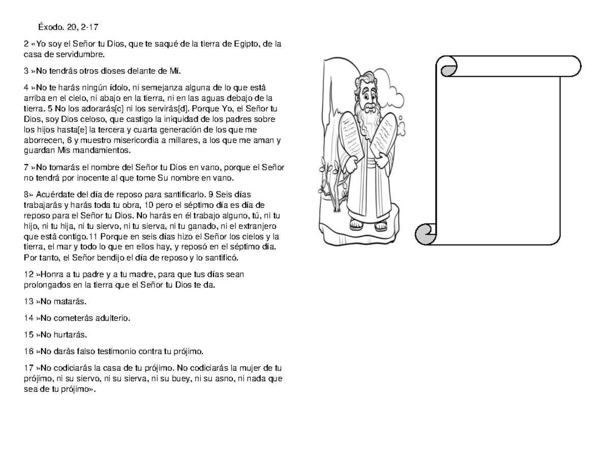 Éxodo 20: Los Diez Mandamientos - dxad - Studocu