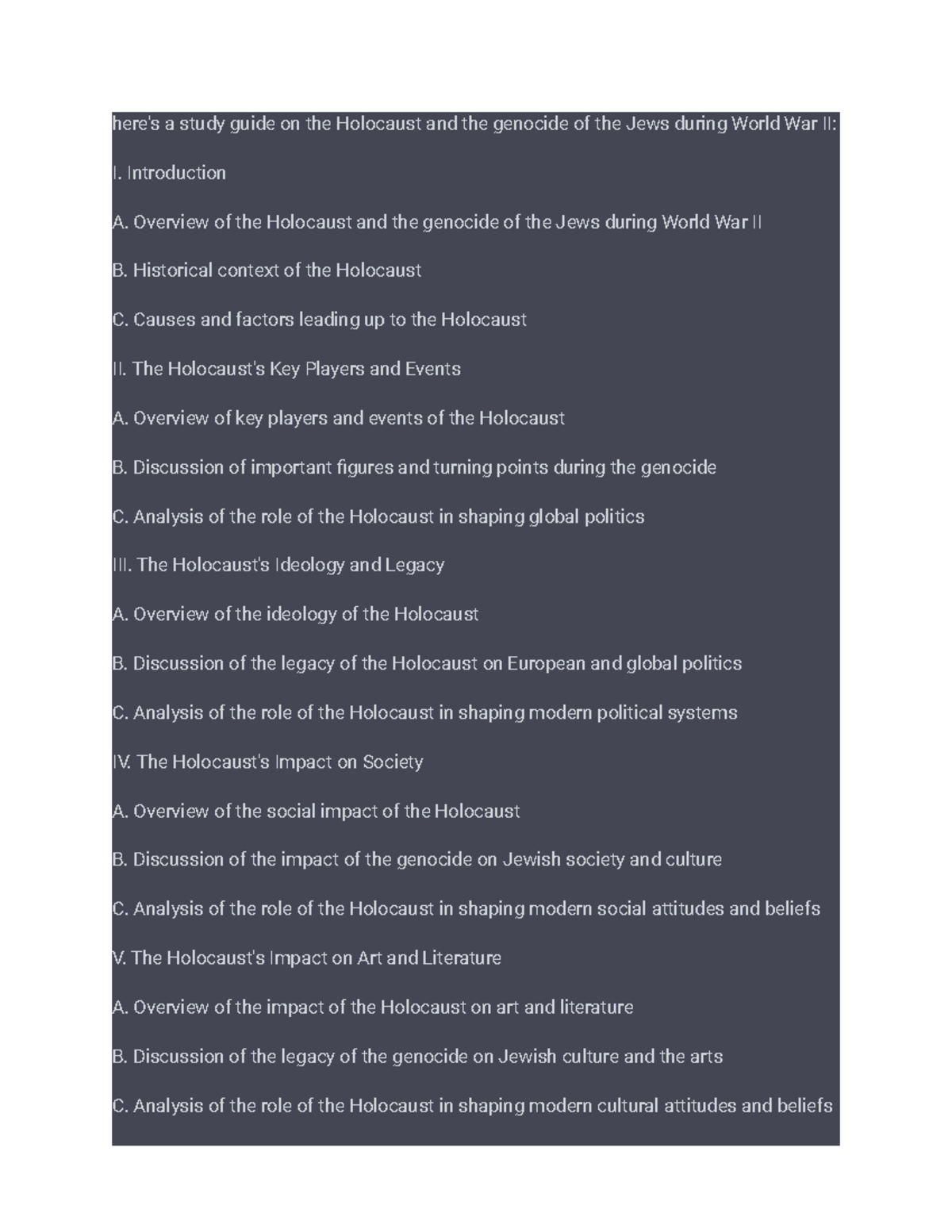 Holocaust Study Guide: Genocide of Jews in WWII Overview & Impact - Studocu