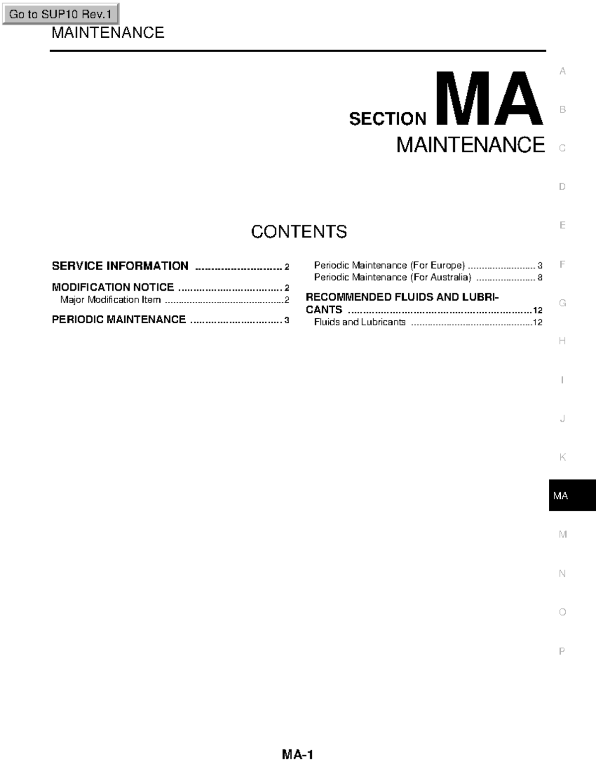 SUP10 Rev.1 MA Maintenance Section: Periodic Maintenance Guide - Studocu