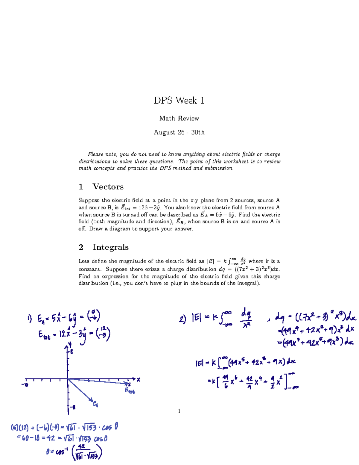 DIS Week 1 - W est - DPS Week 1 Math Review August 26 - 30th Please ...