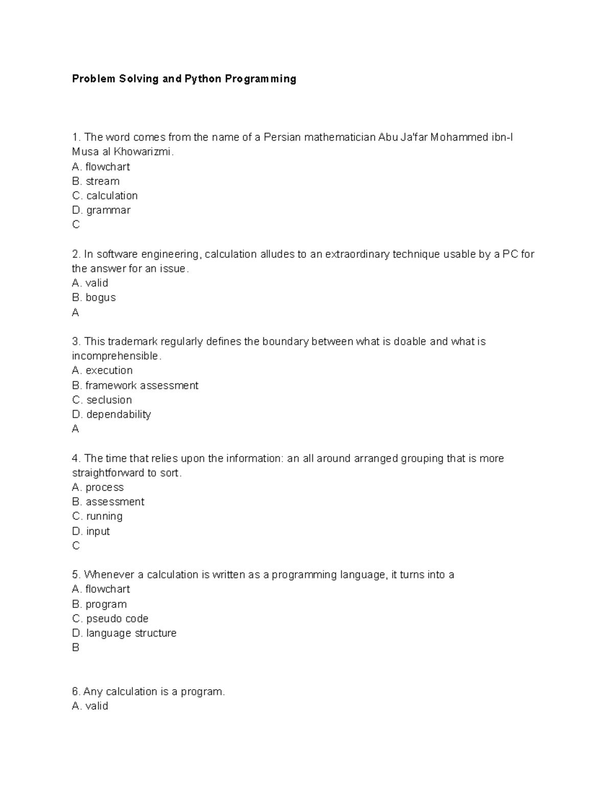 Chapter 5 Problem Solving and Python Programming - Problem Solving and ...
