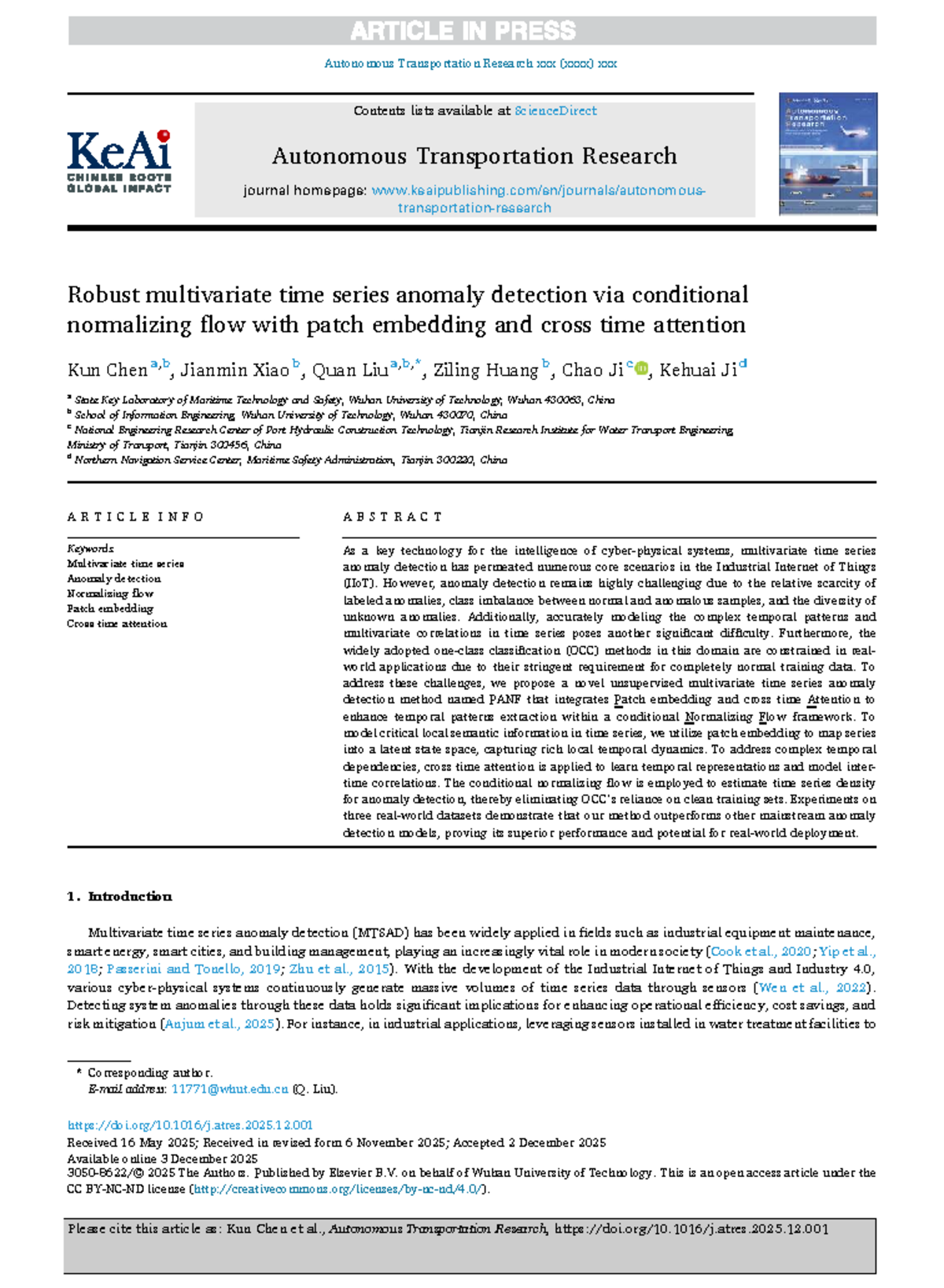 Robust MTS Anomaly Detection via Conditional Normalizing Flow - Studocu