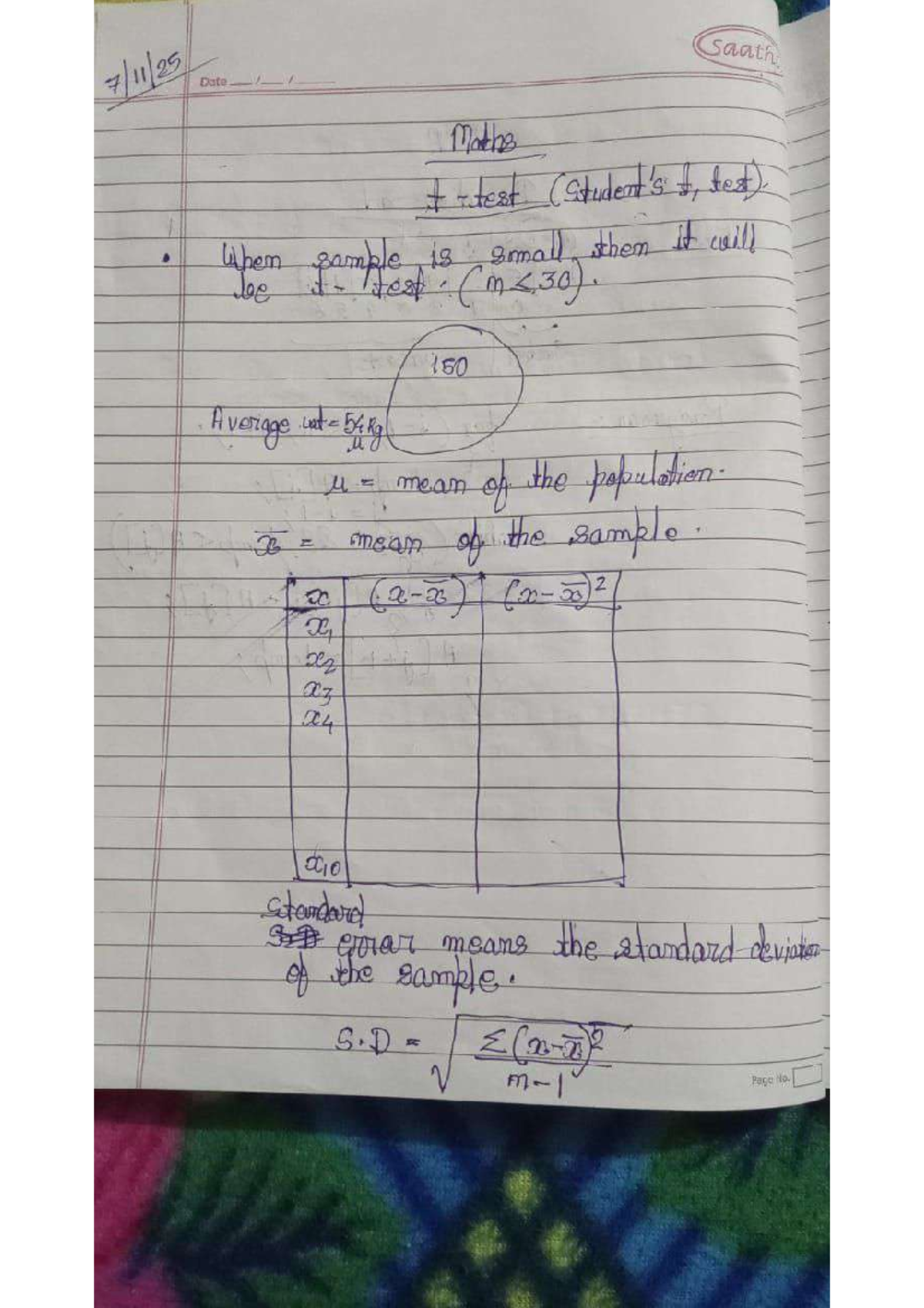 T-Test Notes: Formulas & Sample Questions (Maths 150) - Studocu