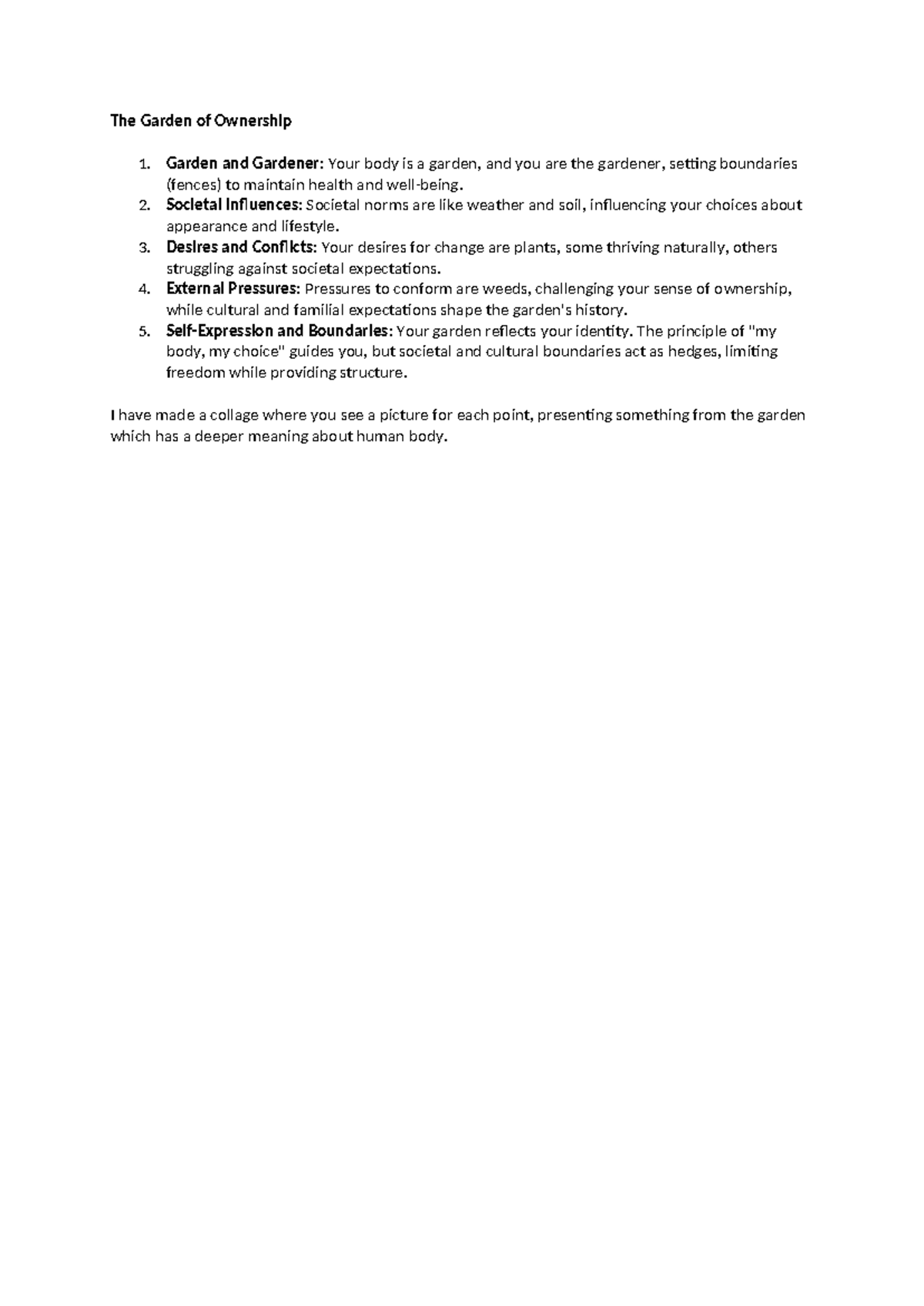 The Garden of Ownership: Exploring the Human Body and Identity ...