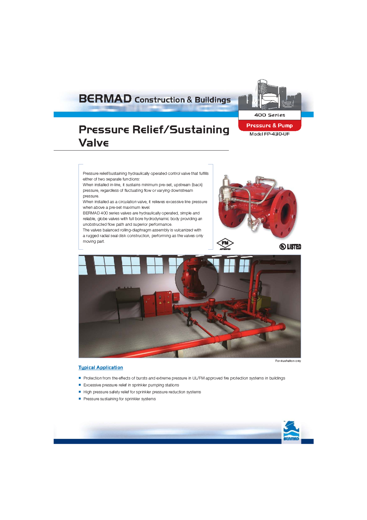 BERMAD 400 Series Pressure Valve Model FP-430-UF Overview and ...
