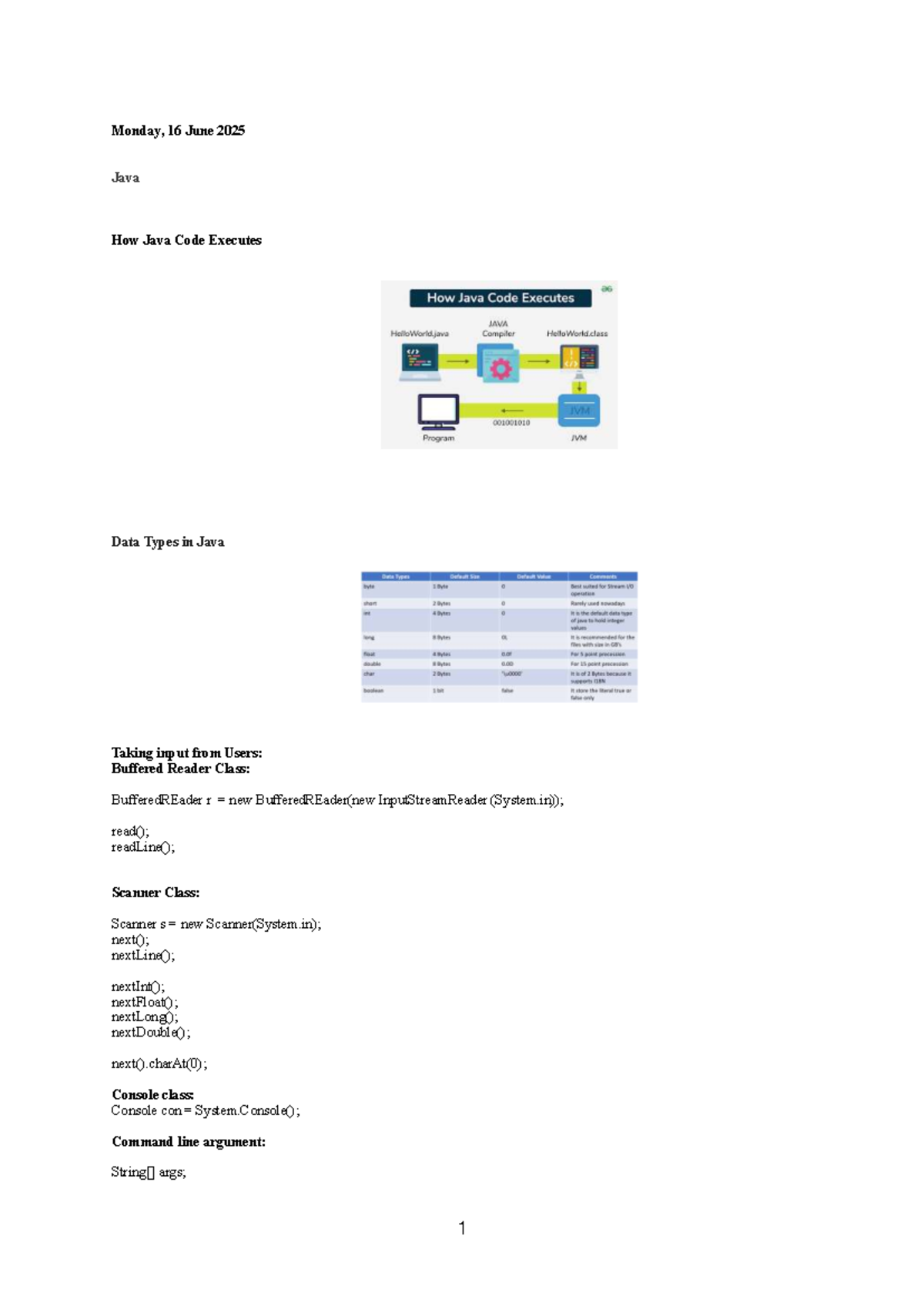 Java Programming Concepts: Data Types, Input Handling, and Operators ...