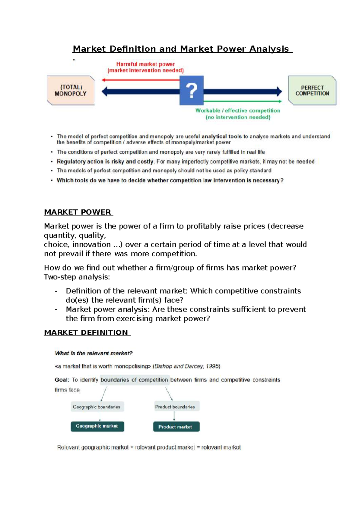 Market Definition & Power Analysis: Understanding Market Dynamics - Studocu