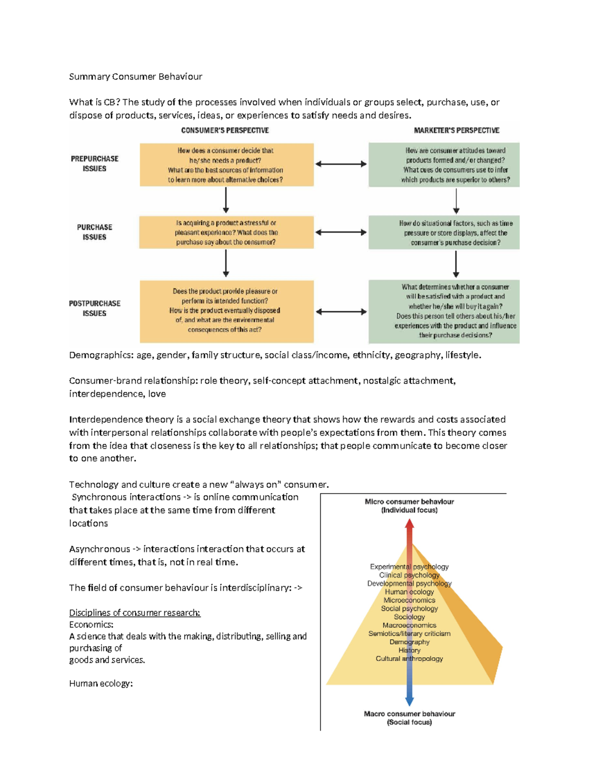 Summary of Consumer Behaviour Concepts - CB1 - Studeersnel