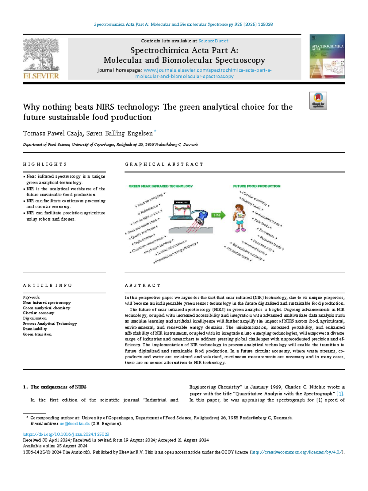 NIRS Technology: The Green Analytical Choice for Sustainable Food ...