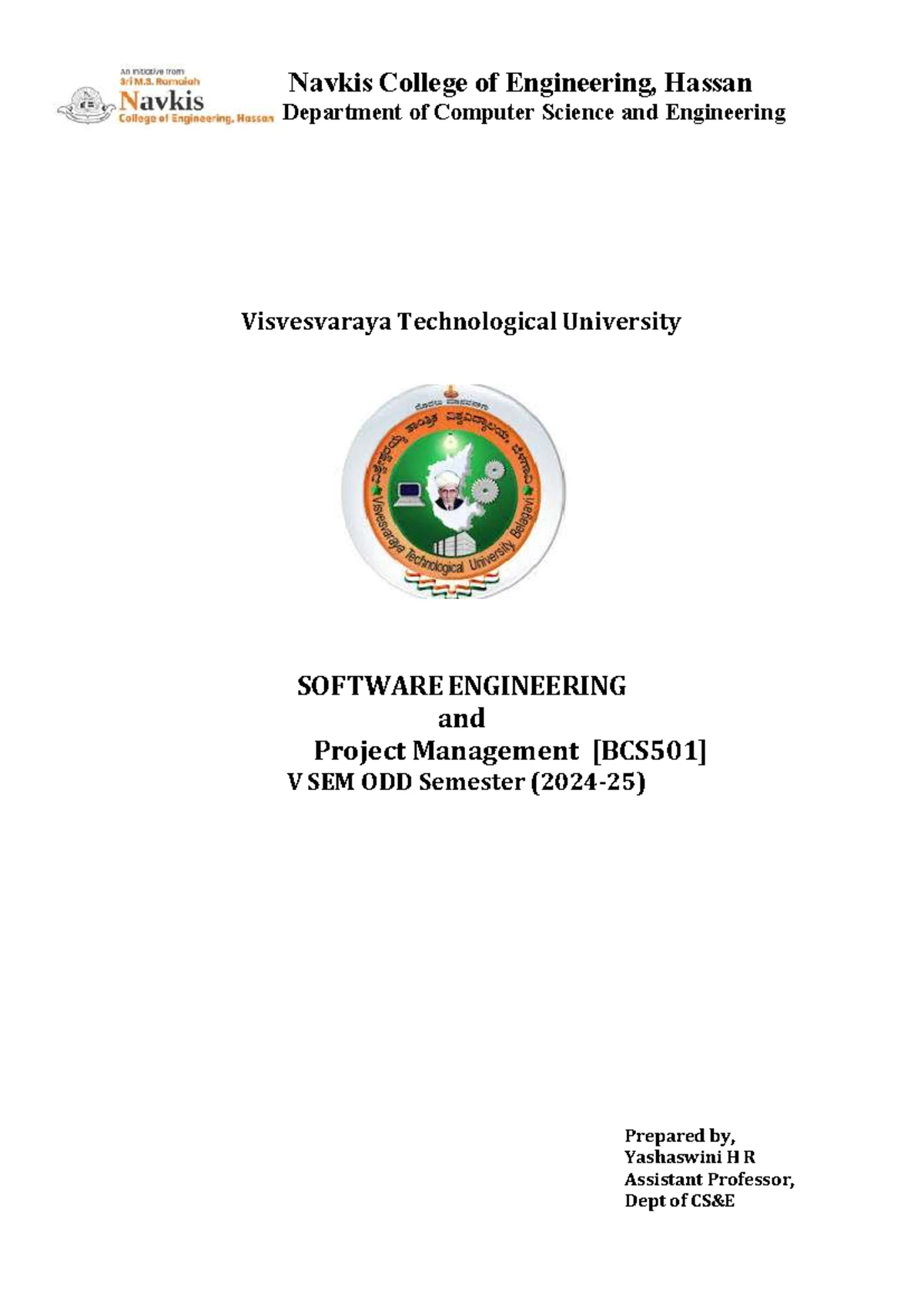 VI Semester Software Engineering & Project Management (21CS61) Overview - Studocu