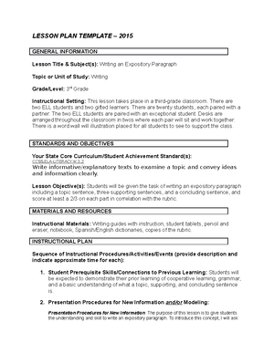 Lesson Plan- Task 1 - A. Create an original direct instruction writing ...