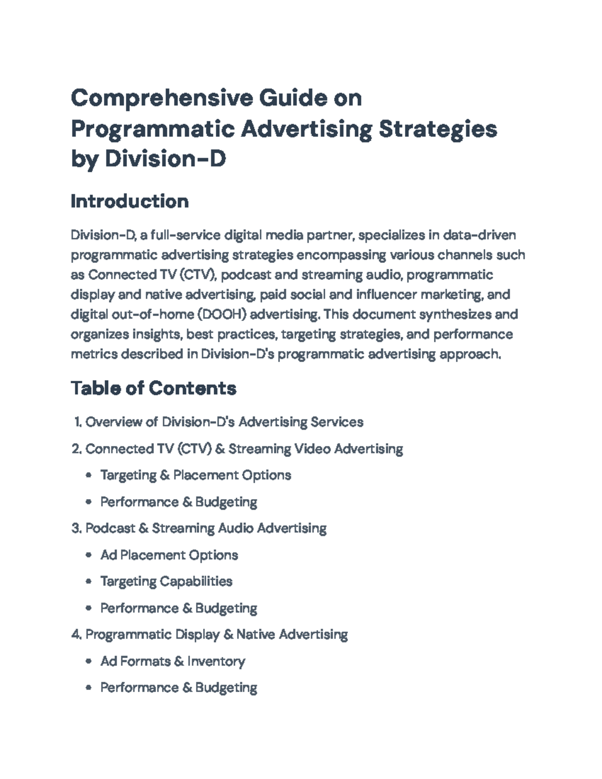 Comprehensive Guide to Programmatic Advertising Strategies (DIV-D ...