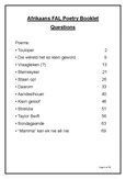 IEB Afrikaans FAL Poetry Booklet Questions & Analysis 2023 - Studocu