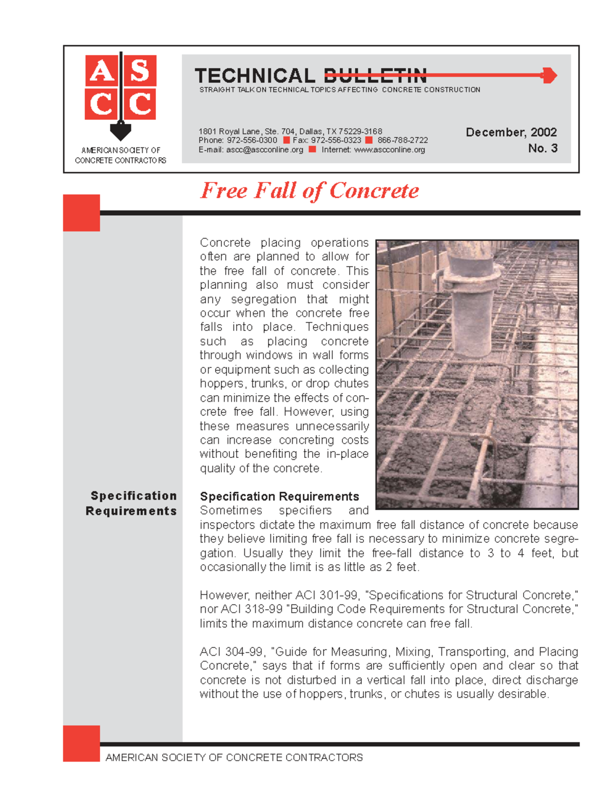 Free Fall of Concrete: Impacts on Quality - ACI Technical Bulletin ...