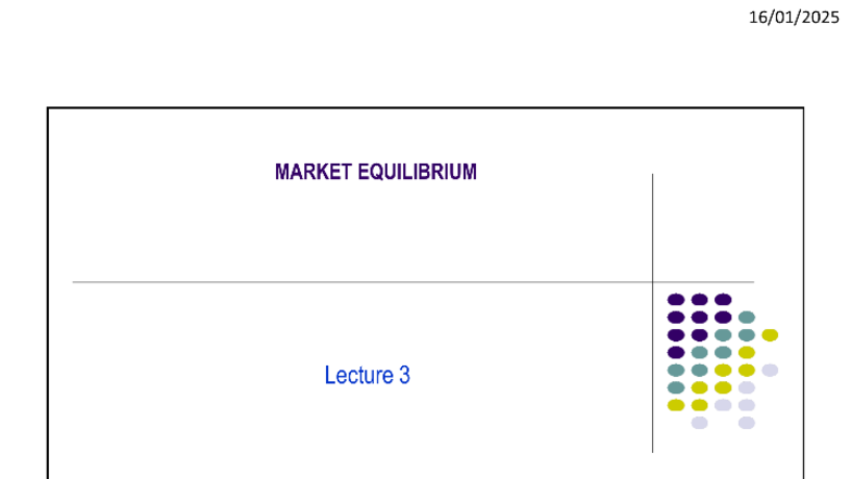 Lecture 3: Market Equilibrium Concepts and Applications - Studocu