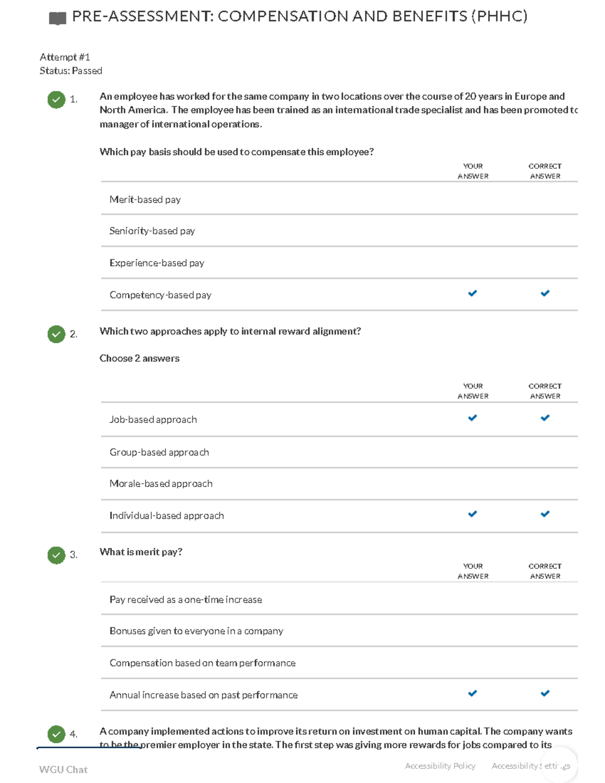 C236 PA - Compensation and Benefits Pre-Assessment Q&A - Studocu
