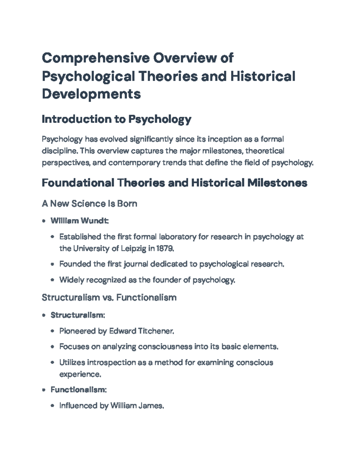 Comprehensive Overview of Psychology: Theories & Trends (PSY 101 ...