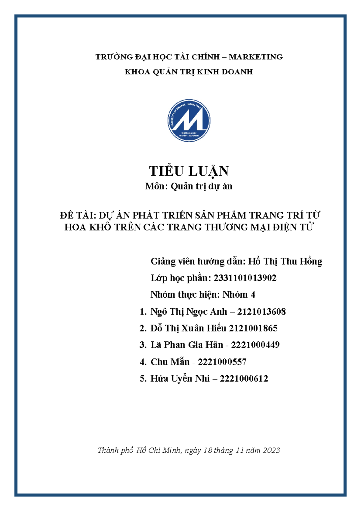 Ilide - assssssssssssss - TRƯỜNG ĐẠI HỌC TÀI CHÍNH – MARKETING KHOA ...