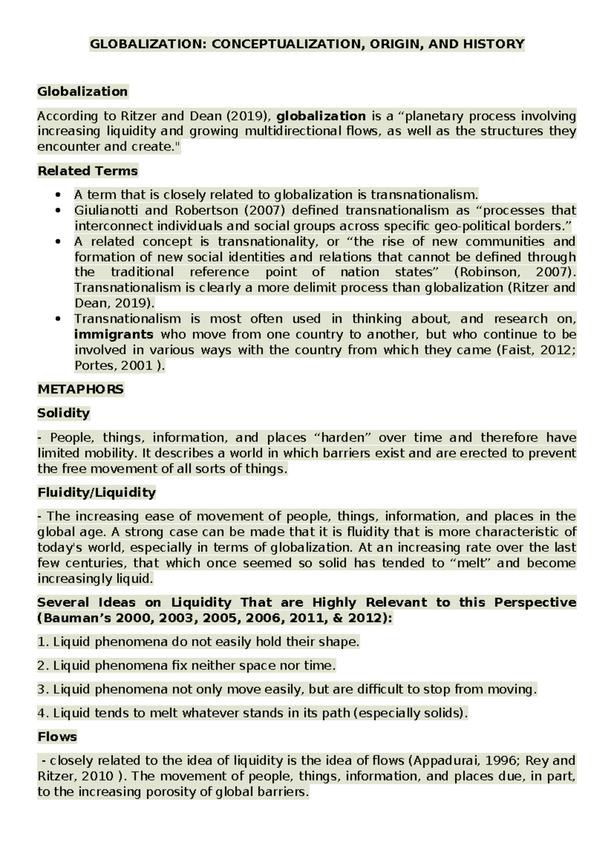 Globalization: Key Concepts and Historical Perspectives - Quiz - Studocu