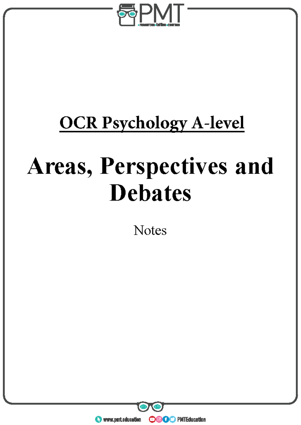 Detailed Notes - Psychology ocr a level - OCR Psychology A-level Notes ...