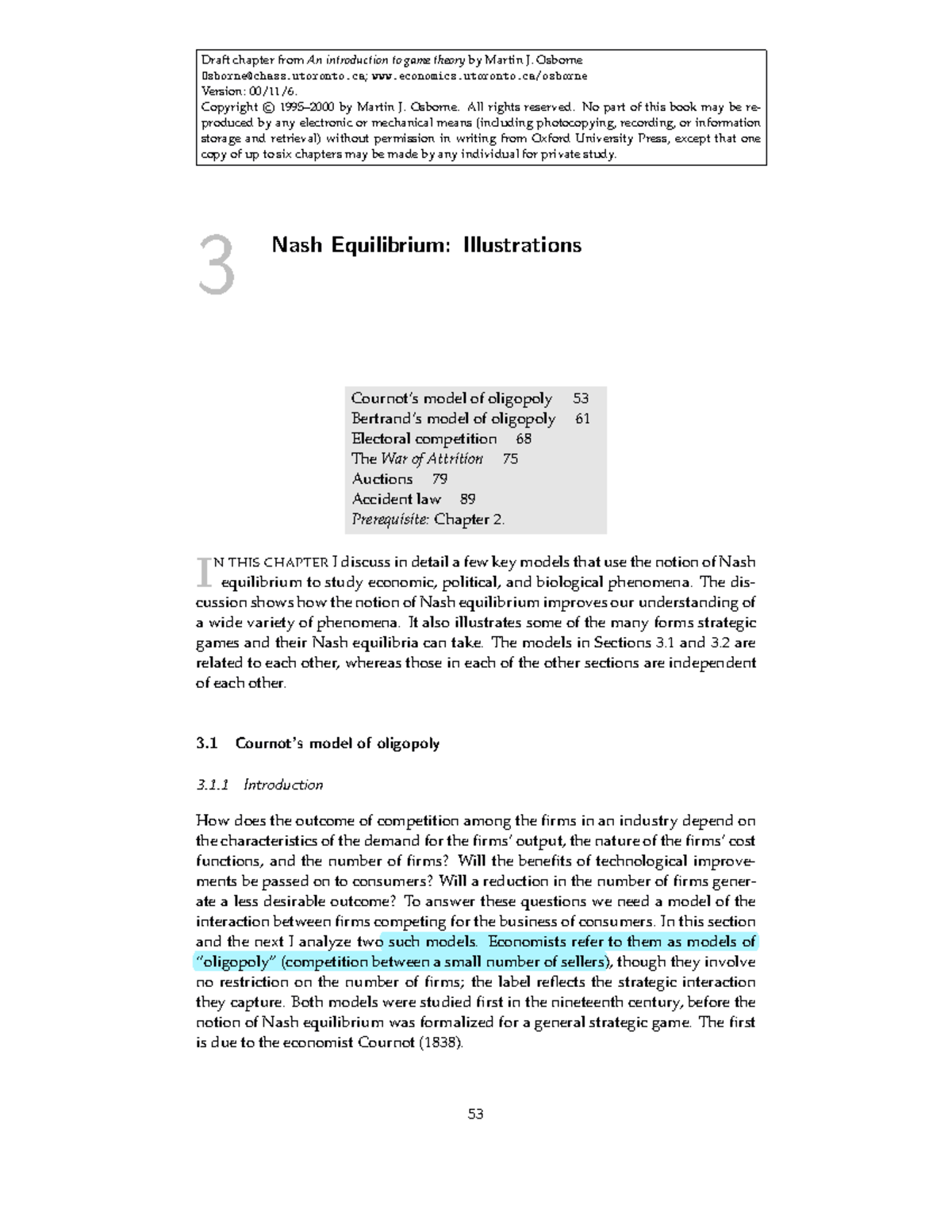 Nash Equilibrium in Oligopoly: Insights from Chapter 3a (Game 5) - Studocu