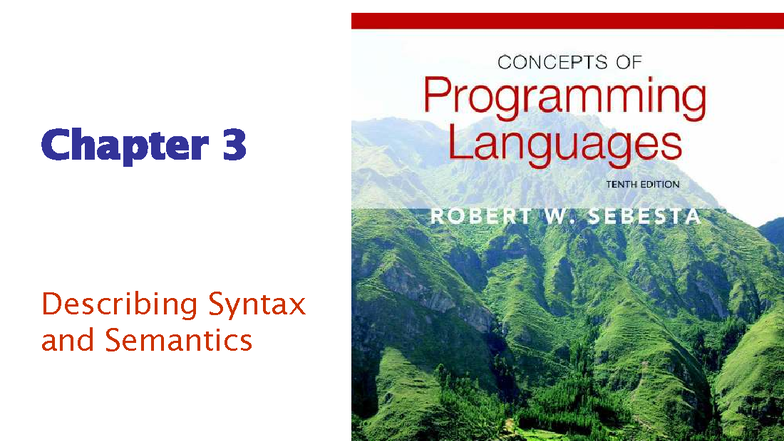 Ch3-EZ M - Chapter 3: Syntax and Semantics in Programming Languages - Studocu