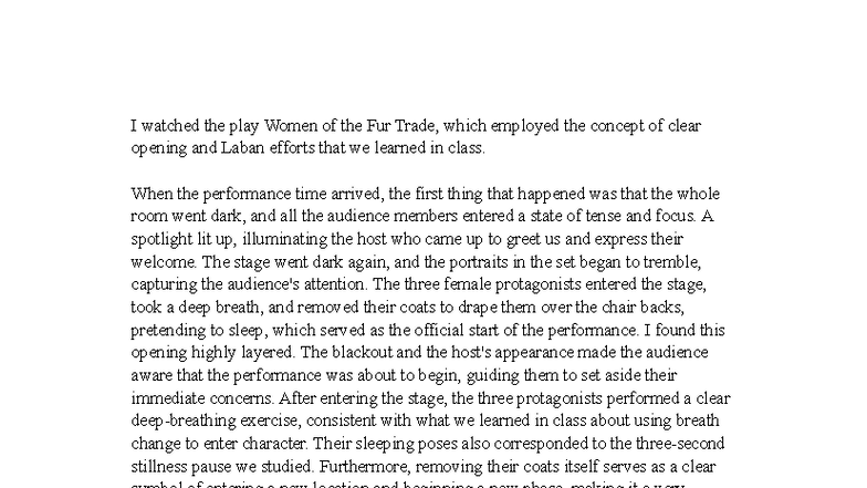 Women of the Fur Trade - Performance Analysis Homework - Studocu