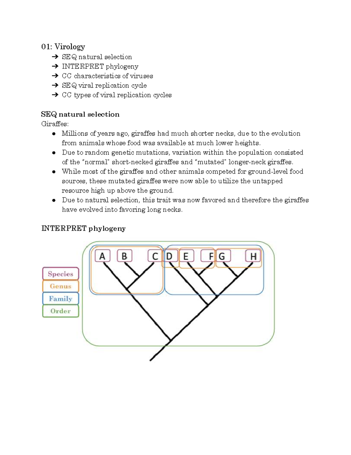 Gen Bio 2: Virology Notes on Natural Selection & Phylogeny - Studocu