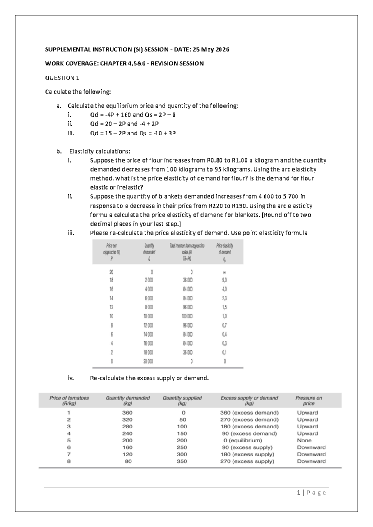 SI Session Revision: Chapters 4, 5 & 6 - Studocu