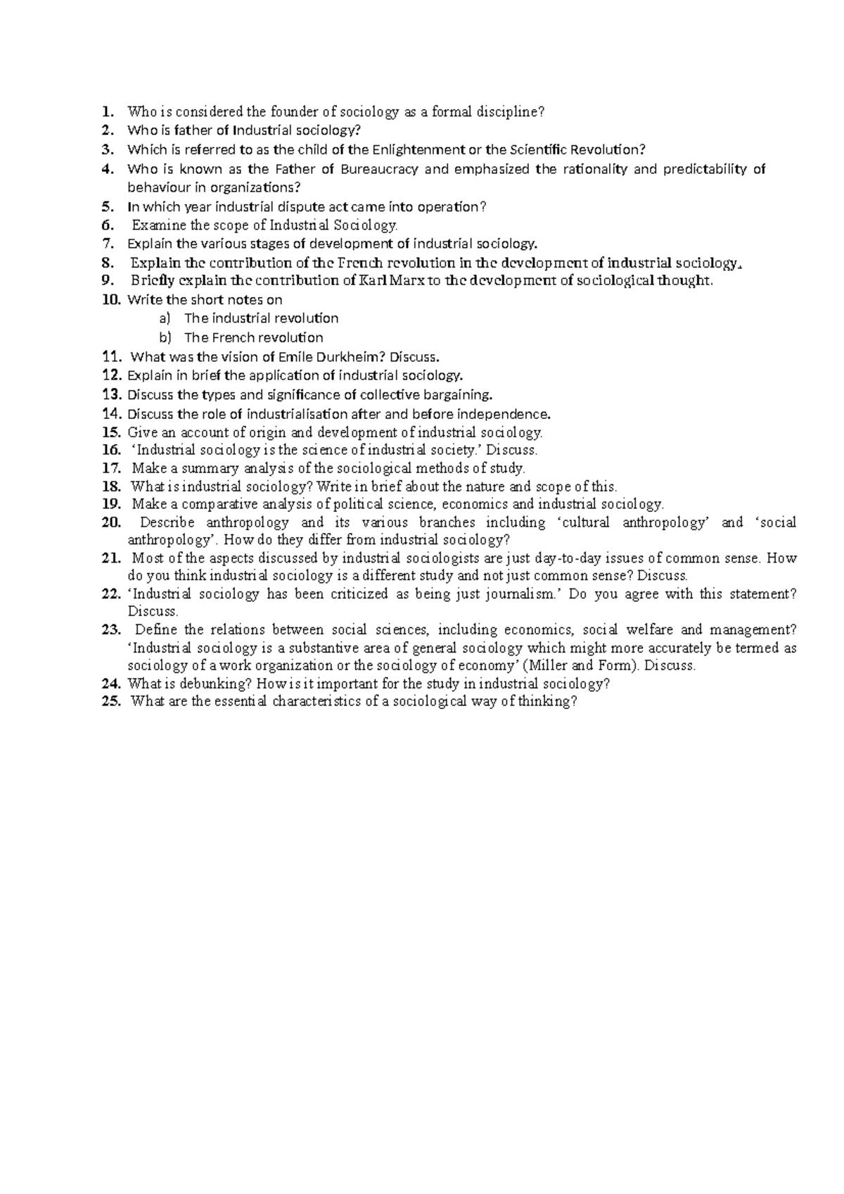 THS 402 Assignment 1 - Key Concepts in Industrial Sociology - Studocu