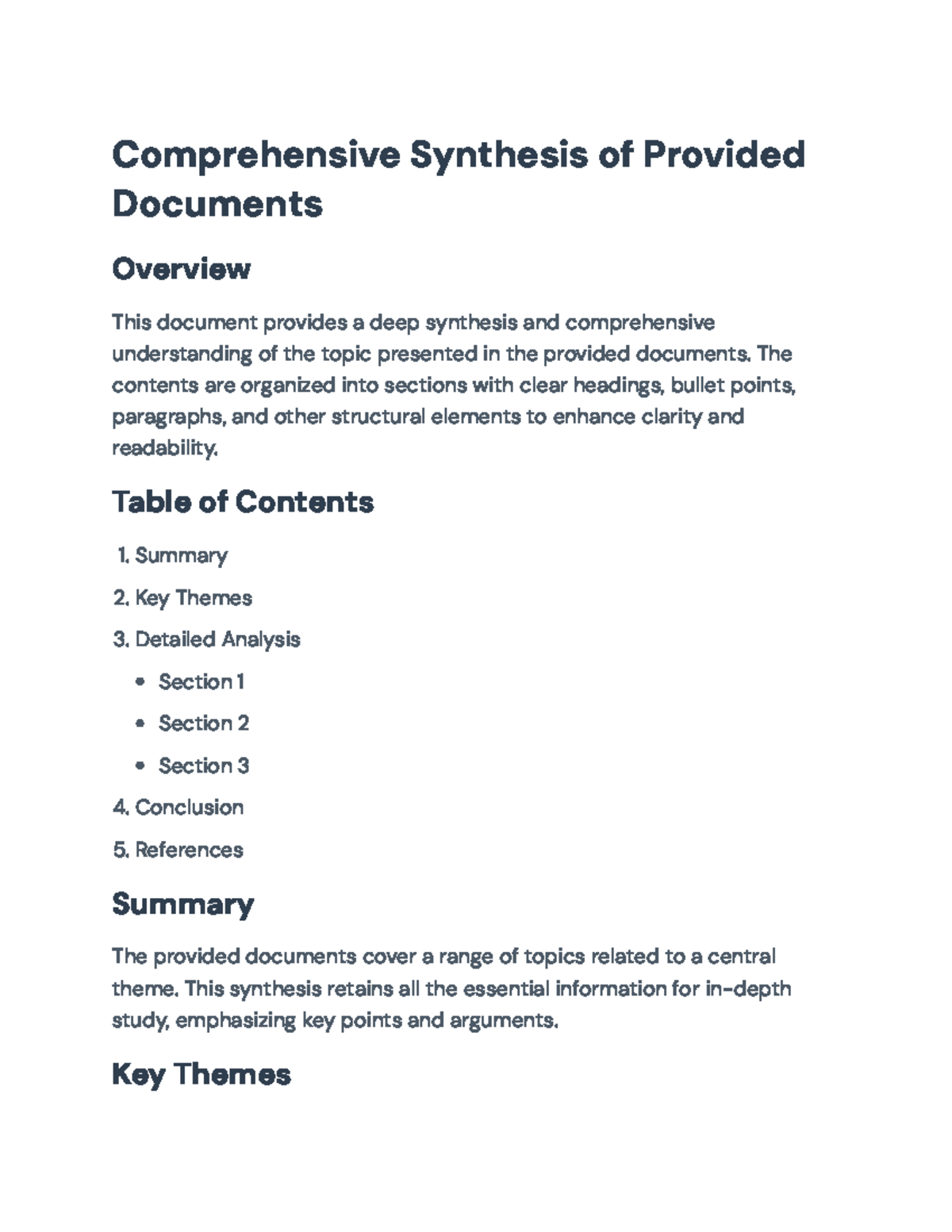 Comprehensive Synthesis of Key Themes and Methodological Approaches ...