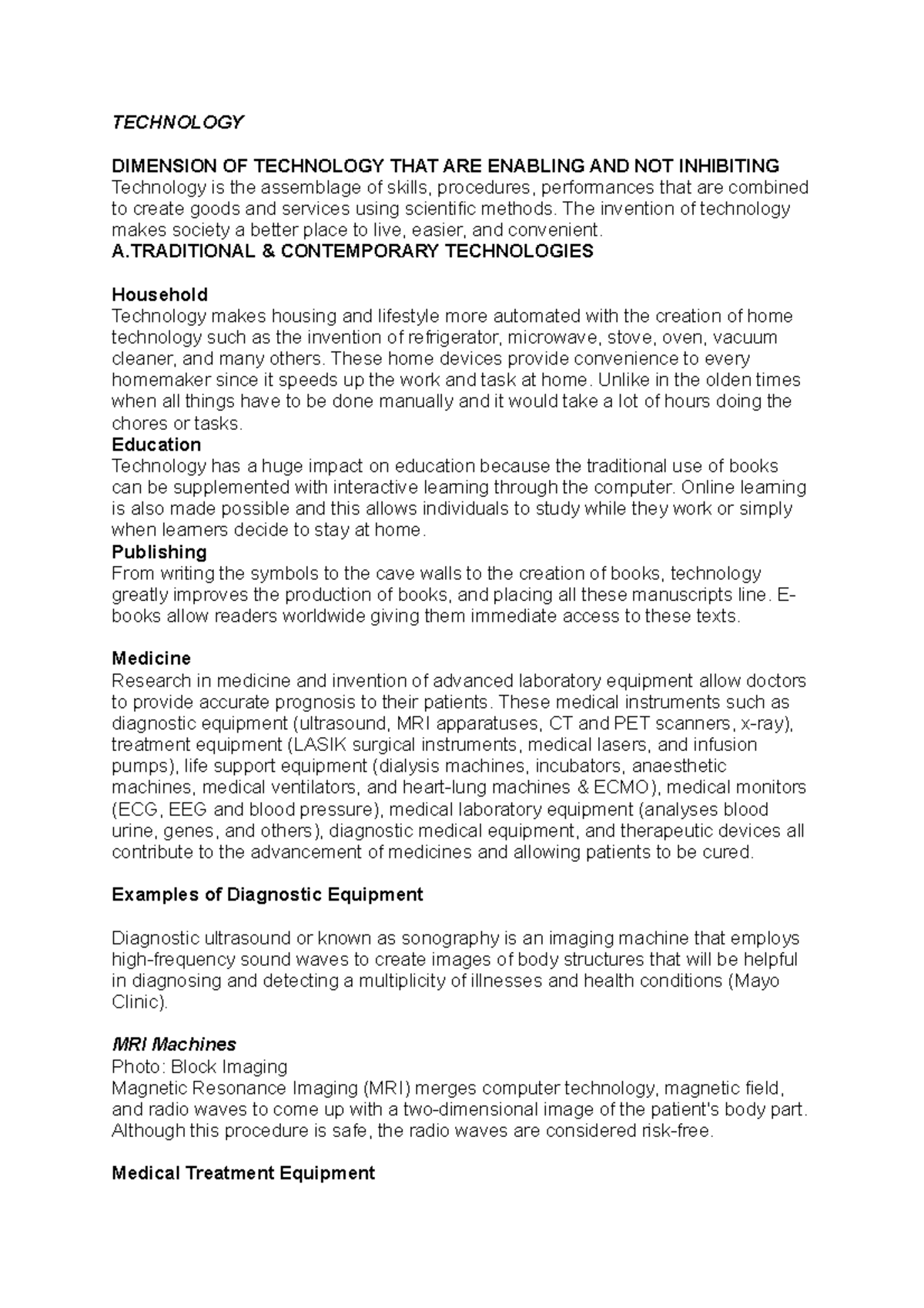 Introduction to Technology (Course Code: TECH-101) Lesson Summary - Studocu