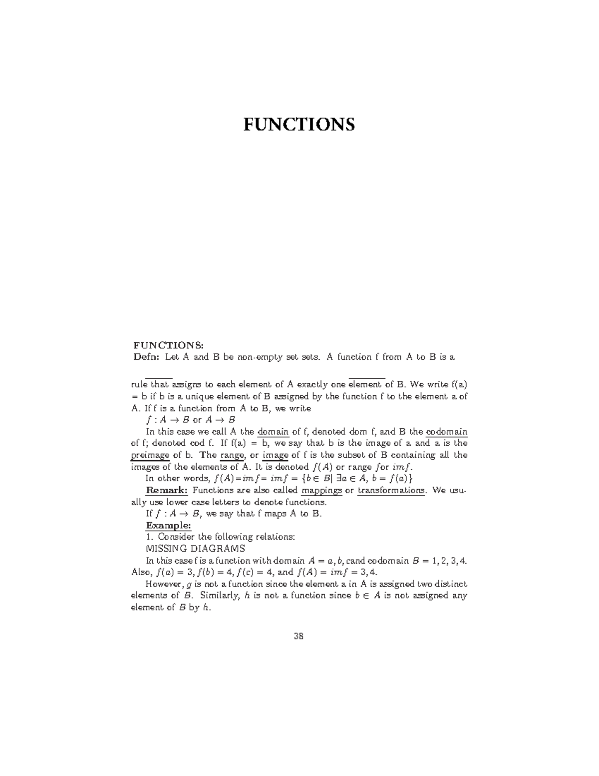 Functions Notes: Understanding Mappings, Types, and Composition - Studocu
