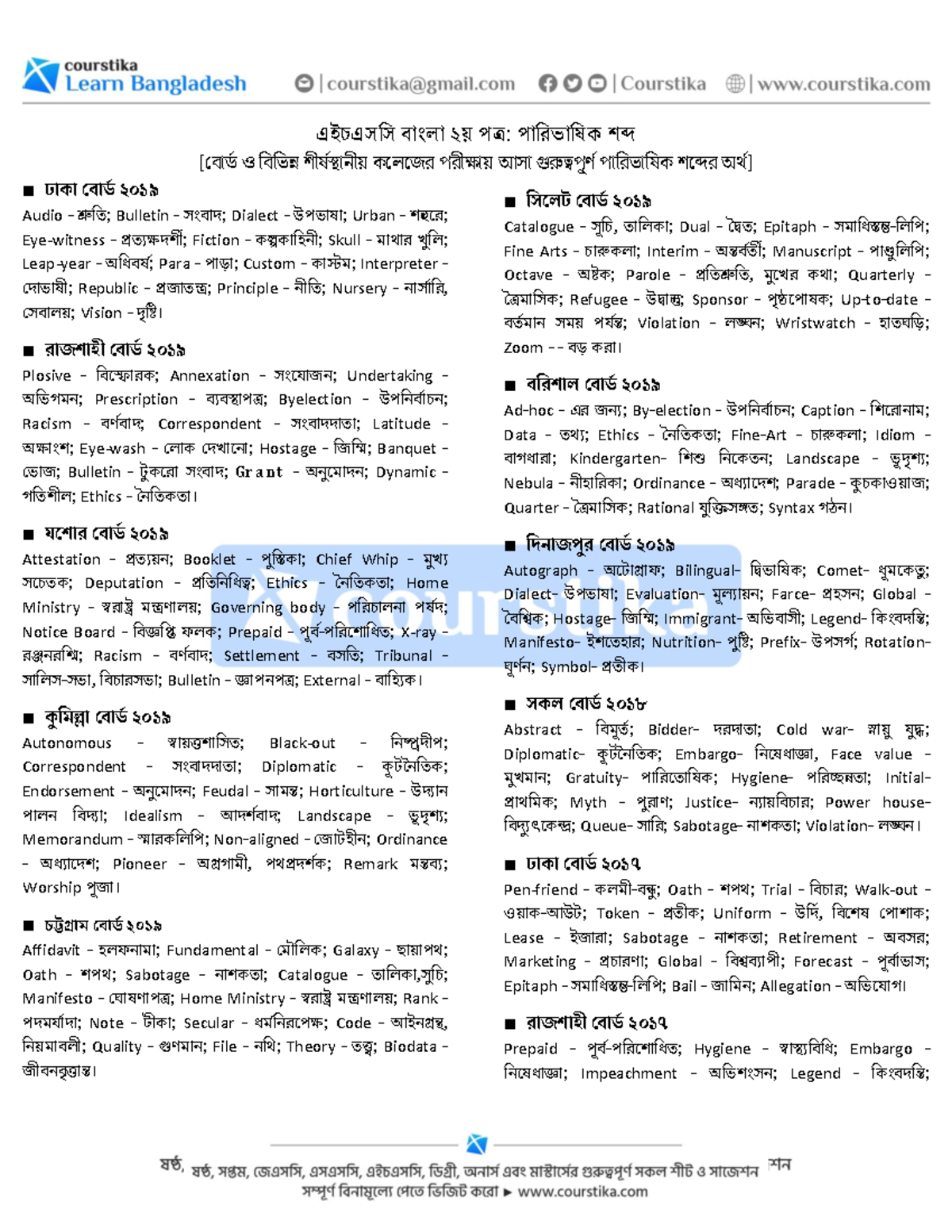 Bengali-English Vocabulary Compilation for Various Subject Boards ...