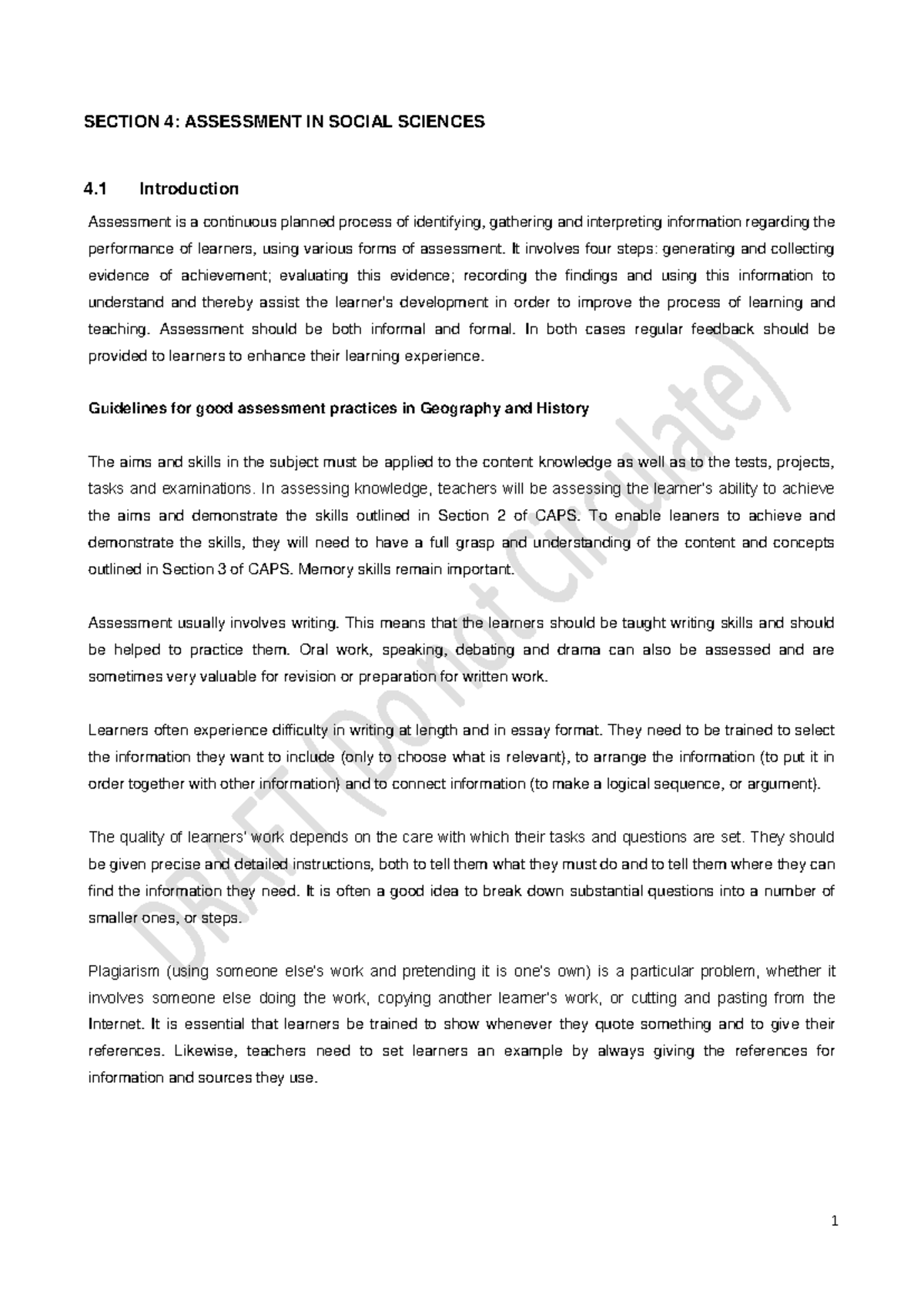 Assessment Guidelines for Social Sciences SP Grades 7-9 - Studocu