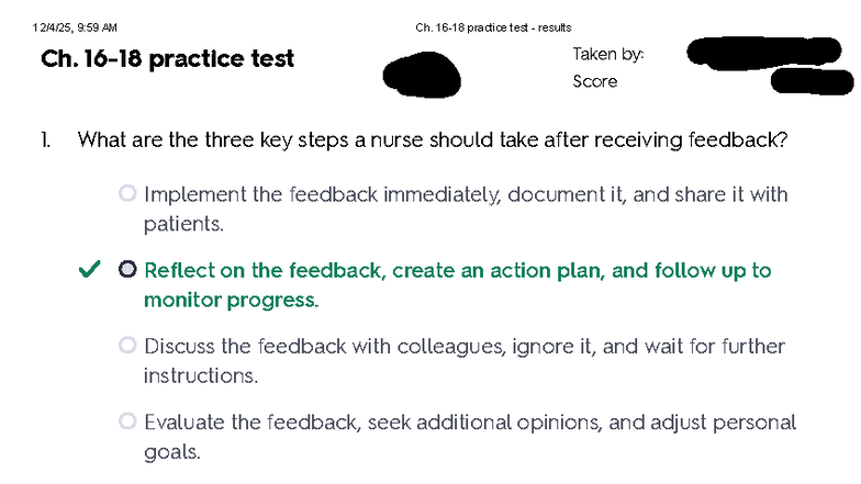 Ch. 16-18 Practice Test Results: Key Insights for Nursing Feedback ...