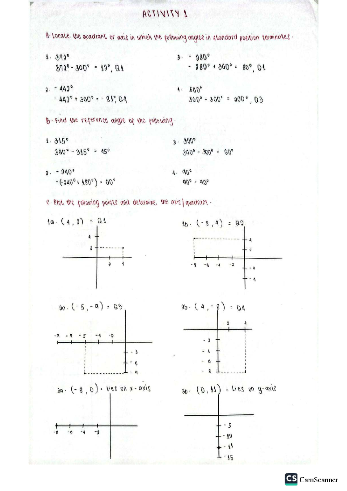 MATH-113-BOOK: Activity 1 - Quadrants, Angles, and Points Analysis ...
