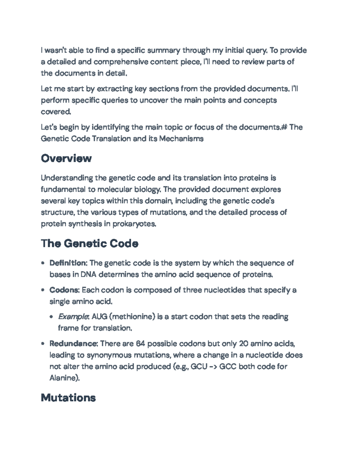 Molecular Biology: Genetic Code & Protein Synthesis in Prokaryotes ...