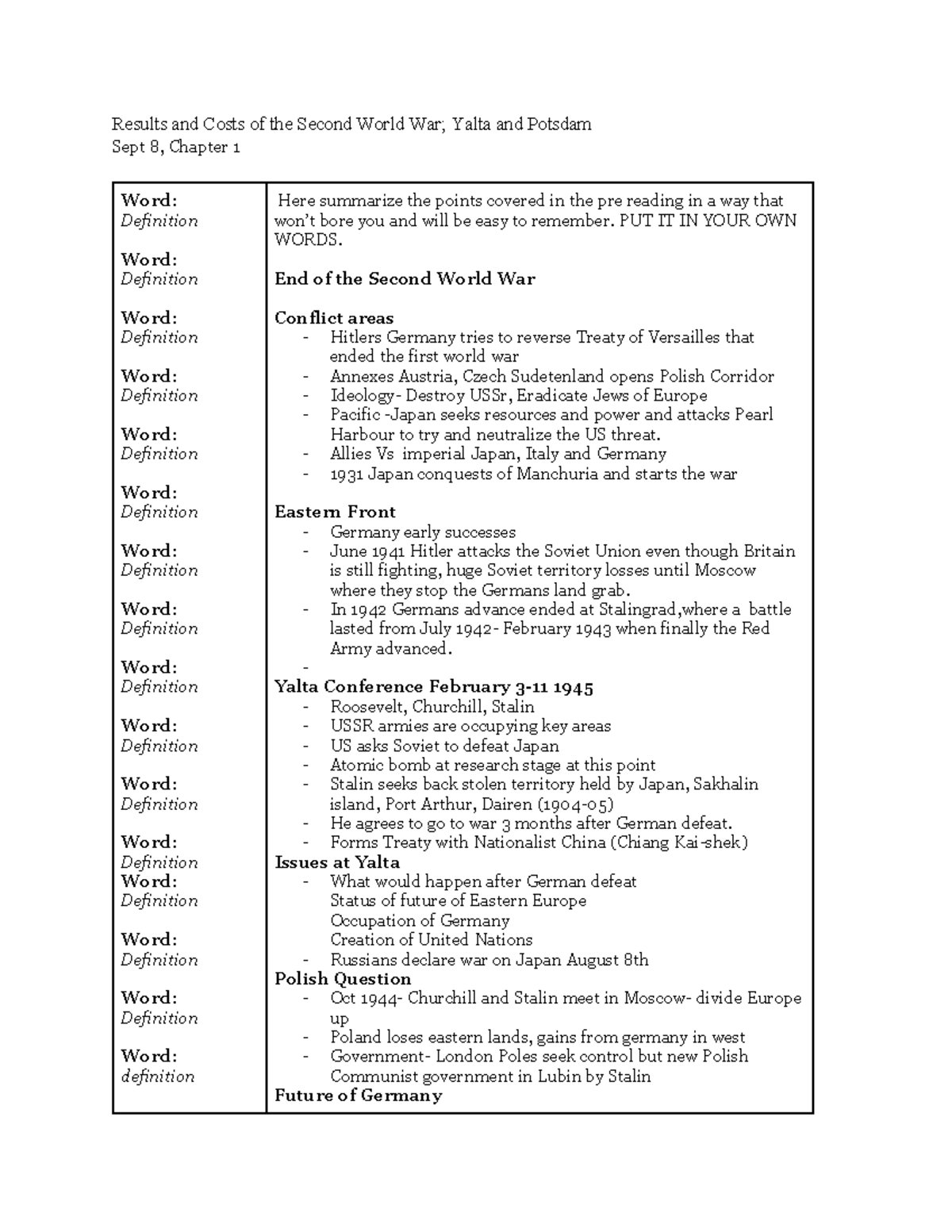 HIST 104 Notes: Post-War Developments, Early Cold War, Japan, & Beyond ...
